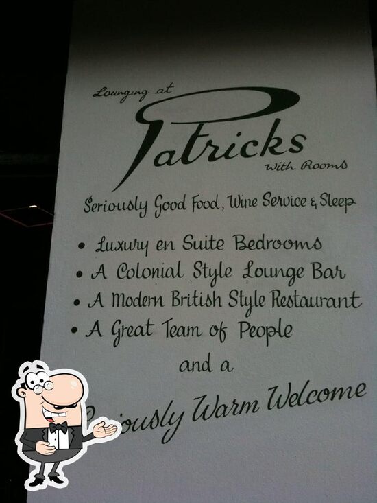 Menu at Patricks With Rooms restaurant, The Mumbles