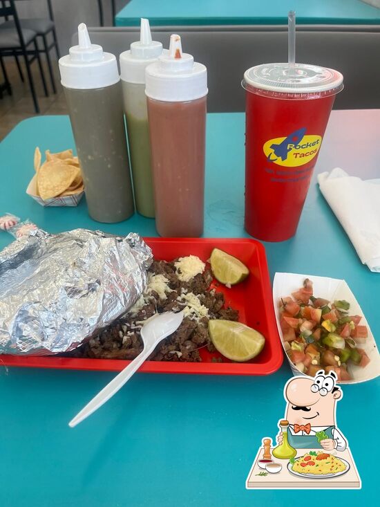 Menu at Rocket Tacos restaurant, El Paso, 427 N Yarbrough Dr