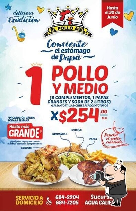 Menu at El Pollo Asil Agua Caliente restaurant, Tijuana