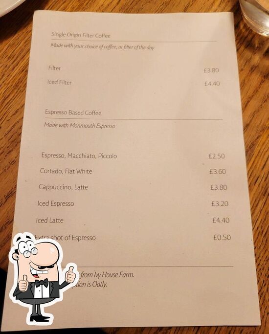 Menu at Monmouth Coffee Company restaurant, London, 27 Monmouth St