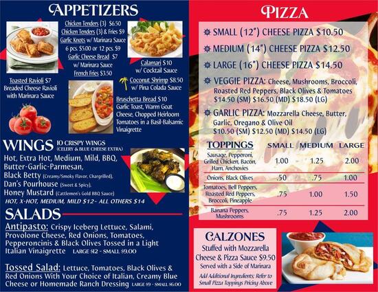 Menu at Lakeside Pizza & Wings pizzeria, Sackets Harbor