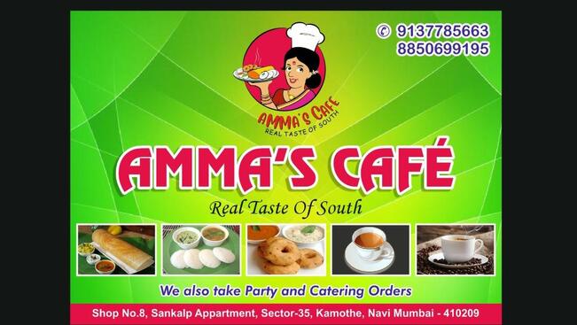 Menu at Amma's Cafe, Navi Mumbai