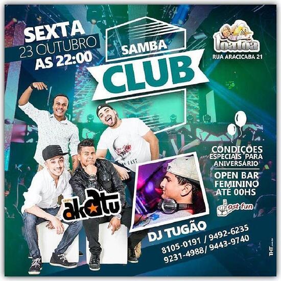 Menu at Toa Toa club, Belo Horizonte