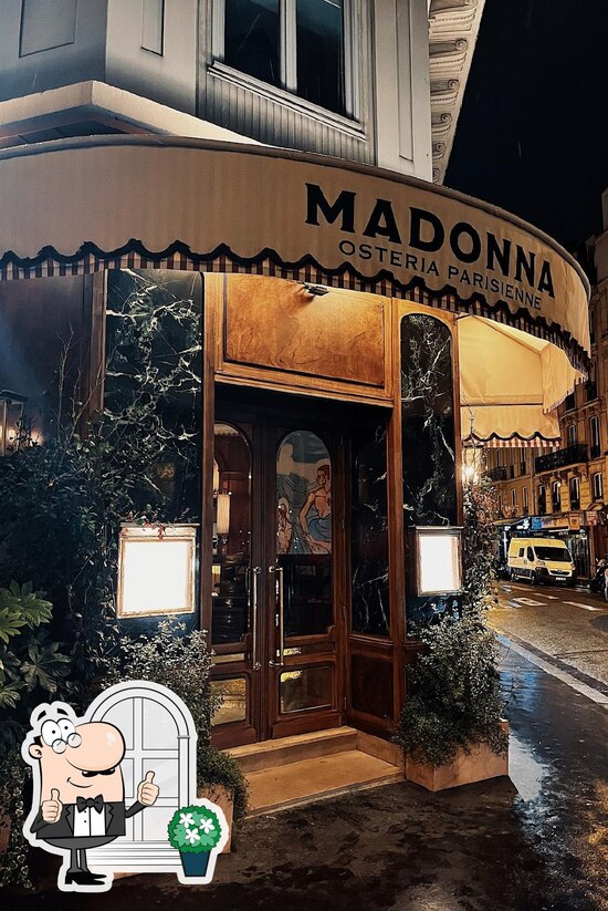 Menu at Madonna restaurant, Paris