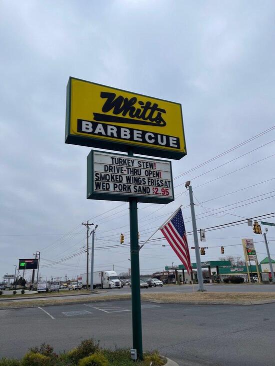 Menu at Whitt's Barbecue, Lebanon
