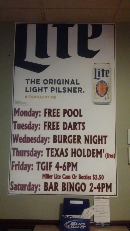 Menu at Eagles Club, Austin