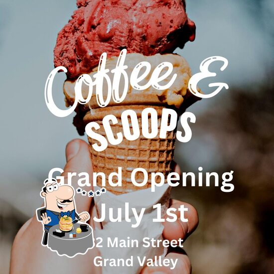 Menu at Coffee and Scoops, Grand Valley