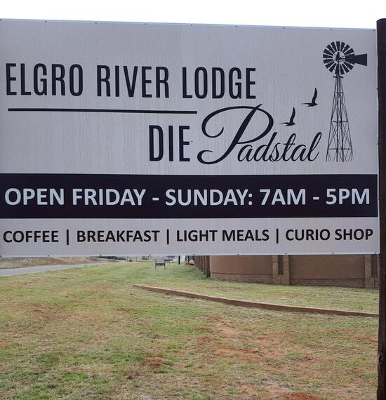 Menu at Elgro River Lodge Padstal restaurant, South Africa