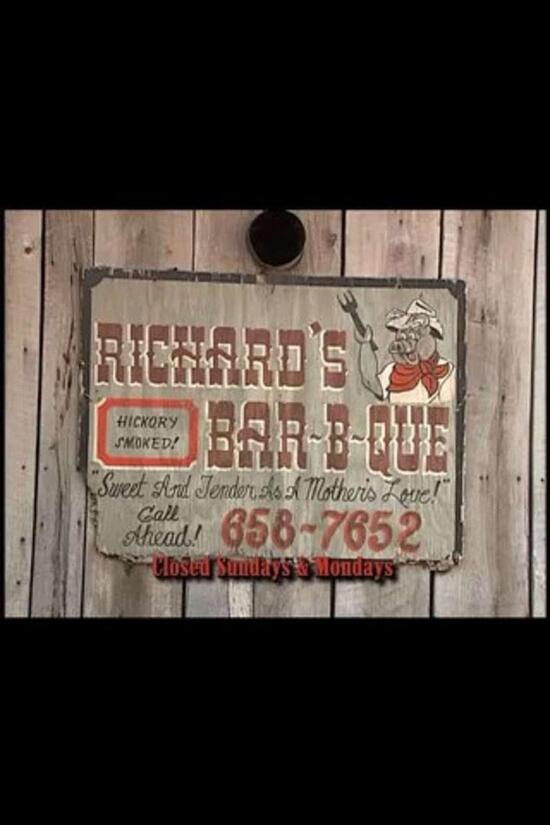Menu at Richard's Barbecue, Bolivar