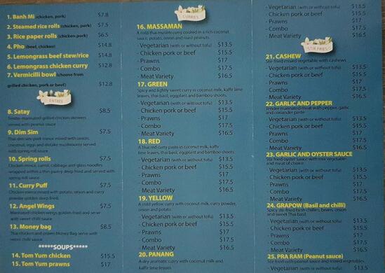 Menu at Jasmine Restaurant &Takeaway, Brassall