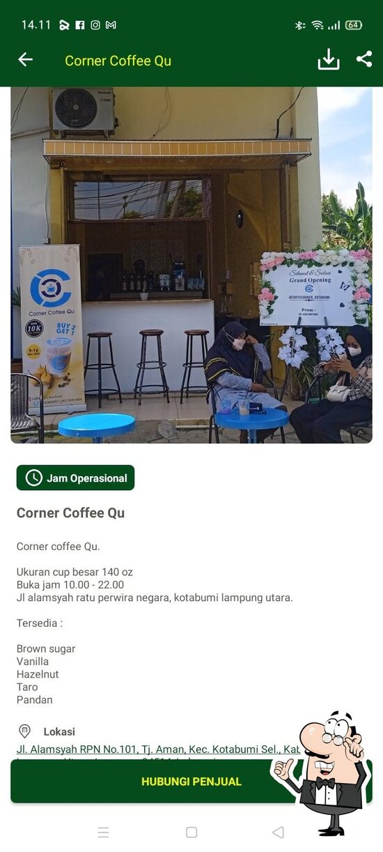 Menu at Corner Coffe Qu cafe, Kotabumi