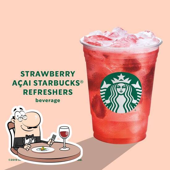 Menu at Starbucks cafe, Barrie, 389 Yonge St