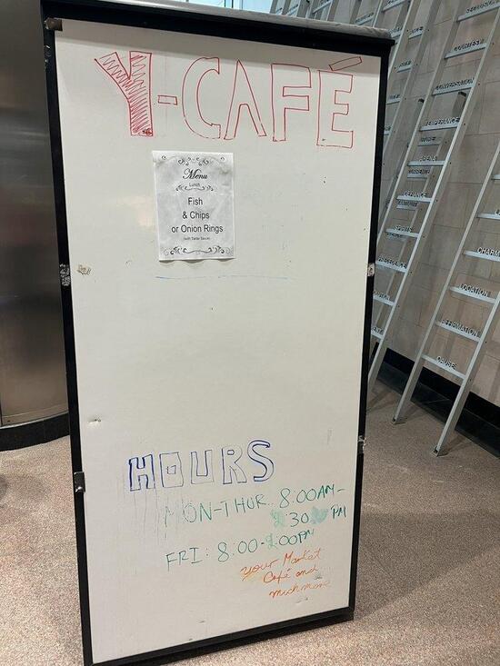 Menu at YMCA Cafe at Metro Hall, Toronto