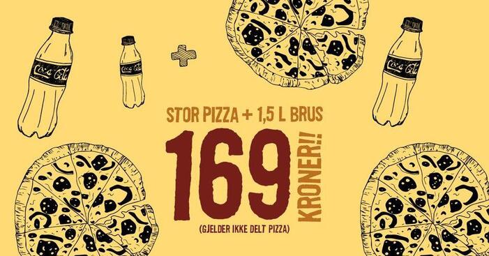 Menu at Pizzabakeren Øksnevad pizzeria, Klepp stasjon, Plogfabrikkveien 2
