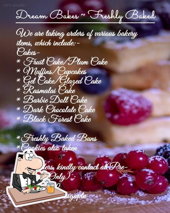 Menu at Dream Bakes~Freshly Baked (Home Bakery), Margherita Kumar Potty
