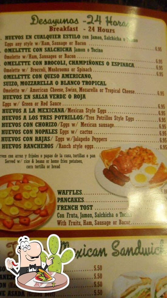 Menu at Los 3 Potrillos Restaurant, New York City