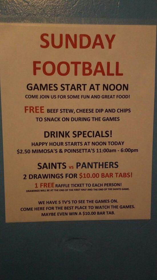 Carta del pub y bar The Project Lounge, Biloxi