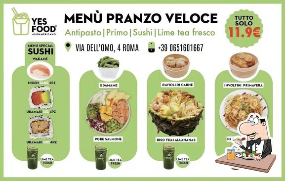 Menu at Yes Food Prenestino - Ristorante, Rome