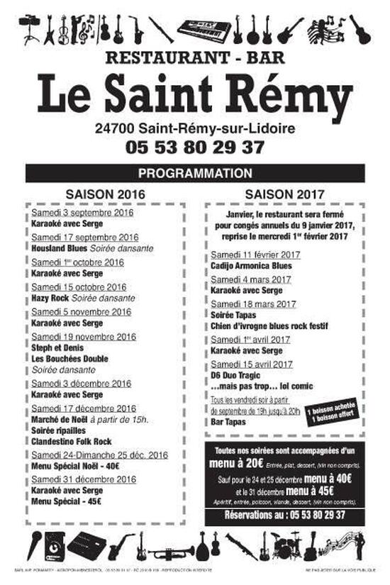Menu at Restaurant le Saint Rémy, Saint-Rémy