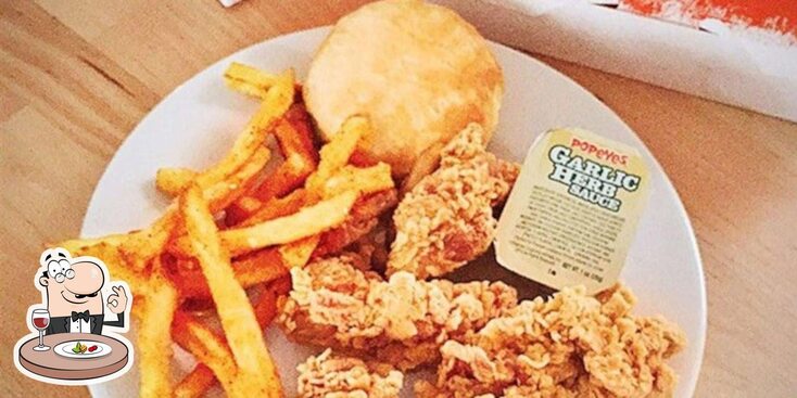 Menu at Popeyes fast food, Austin