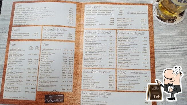 Menu at Ristorante Rustico restaurant, Johannesberg