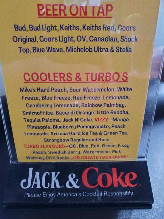 Menu at Handlebar Hanks Roadhouse, Welland