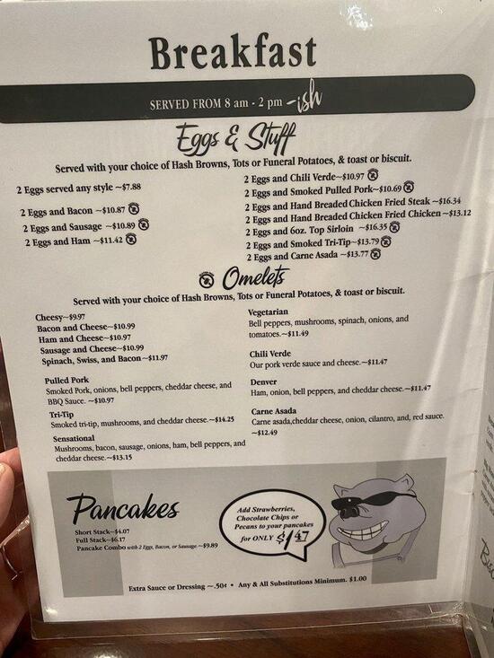 Menu at Pork Belly’s Eatery and Catering Co. desserts, St. George