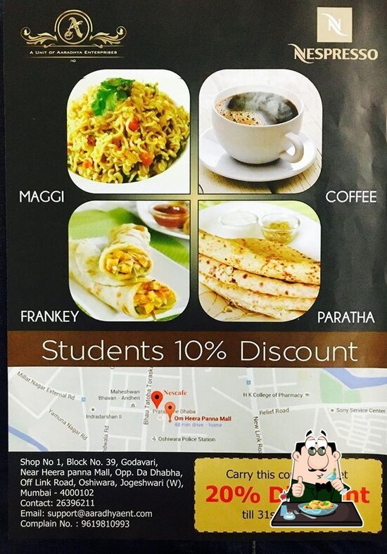 Menu at Nescafe Oshiwara, Mumbai
