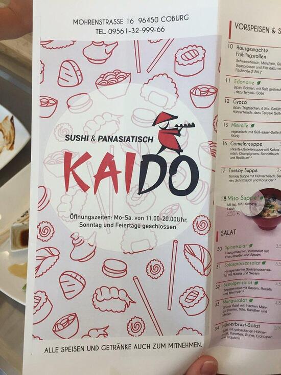Menu at Kaido restaurant, Coburg