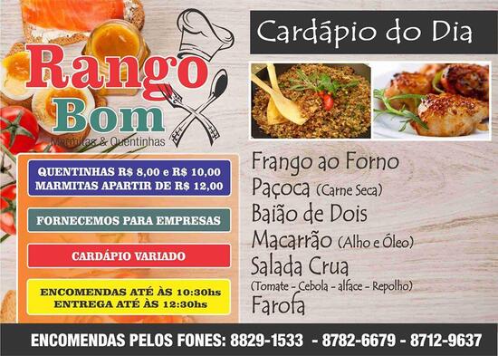 Menu em Rango Bom - Marmitas E Marmitex restaurante, Mossoró