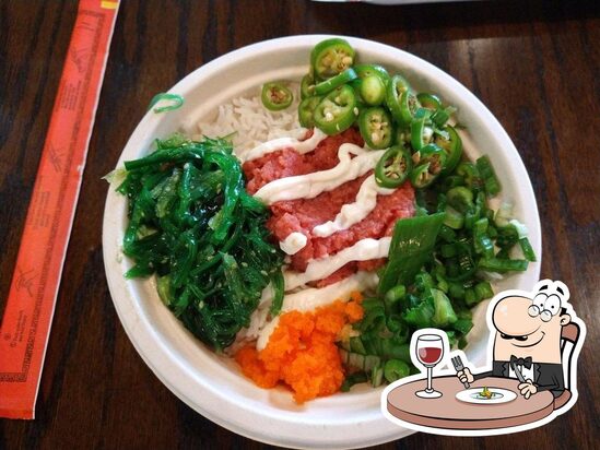 Menu at Poke Fusion restaurant, Estero