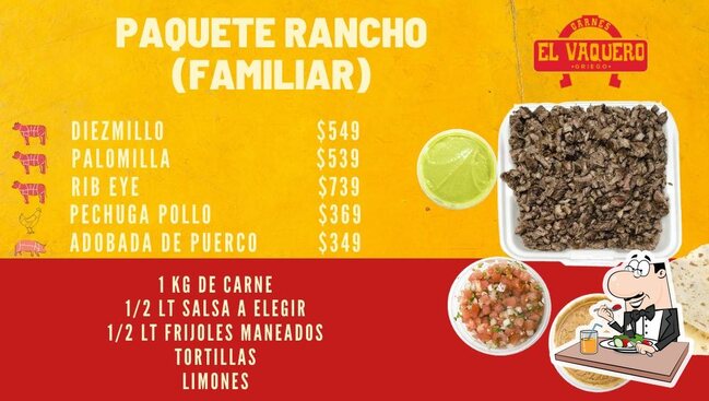 Menu at Carnes El Vaquero restaurant, Hermosillo