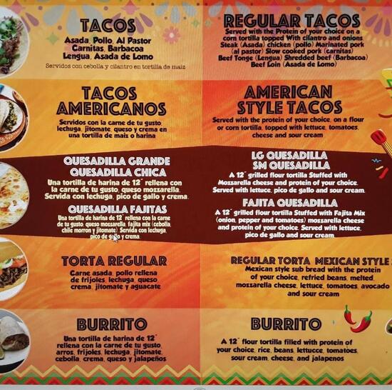 Tacos El Sol in Springfield - Restaurant menu and reviews