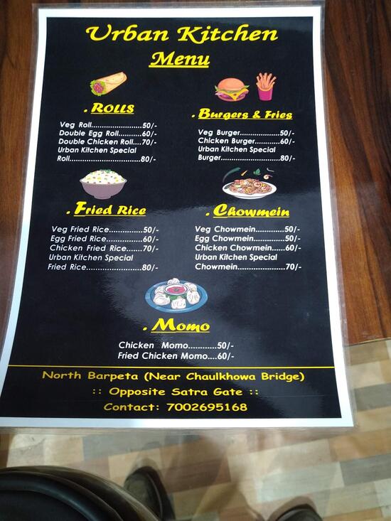 Menu at Urban Kitchen, Barpeta