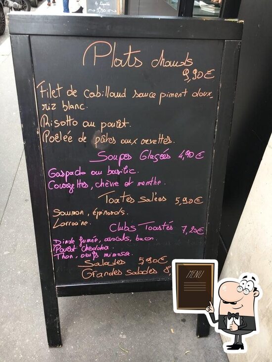 Menu at Miki's fast food, Paris