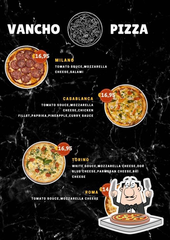 Menu at VANCHO PIZZA, Limassol