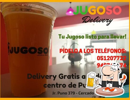Menu at El Jugoso cafe, Puno