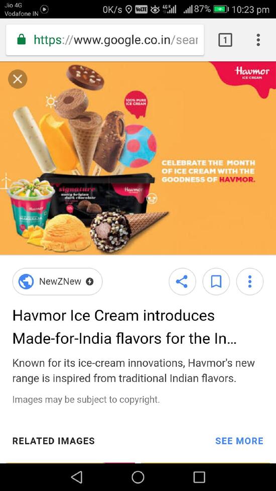 Menu at havmor ice cream parlour, Khoor