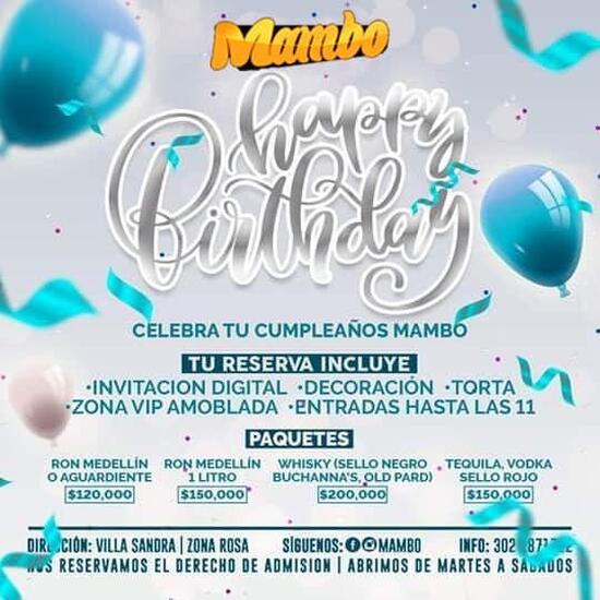 Menu at Mambo Lounge Bar, Cartagena