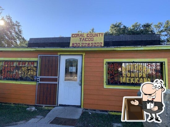 Menu at Comal County Tacos restaurant, Spring Branch