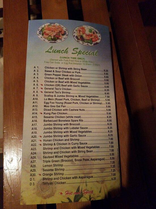 Menu at Canton House restaurant, Smyrna