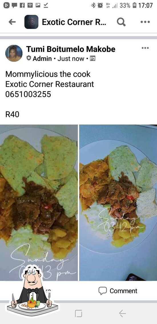 Menu at exotic corner restaurant and pub, Mabopane, Block B