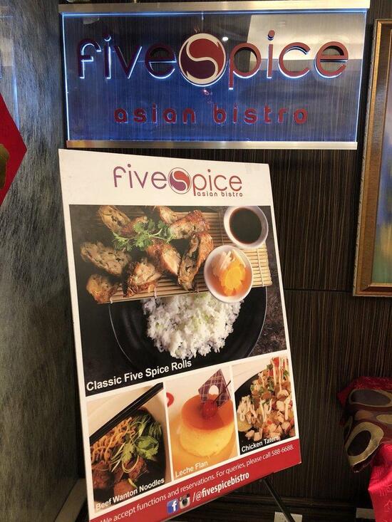 Menu at Five Spice, Manila