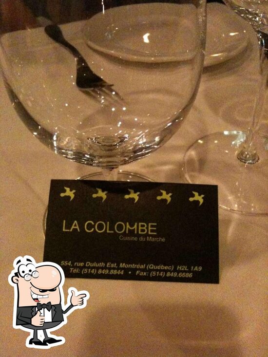 Menu at La Colombe restaurant, Montréal