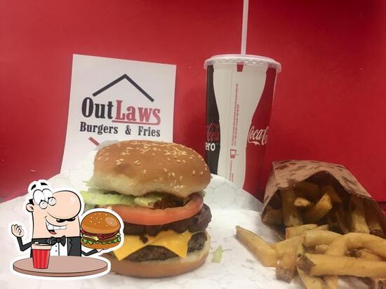 Menu at Outlaws Burgers and Fries restaurant, Thunder Bay