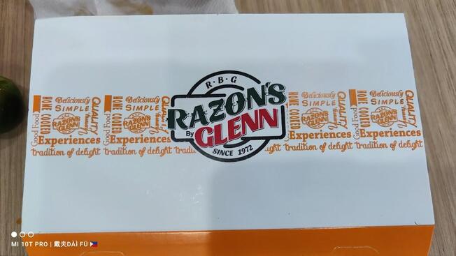 Menu at Razon's Glenn restaurant, Famy