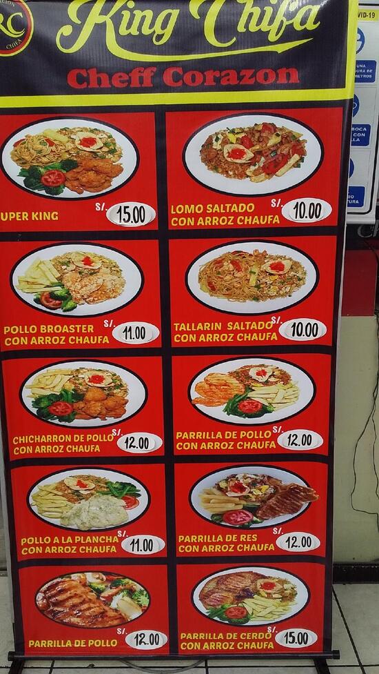 Menu at El Cheff Corazon Restaurant, Arequipa