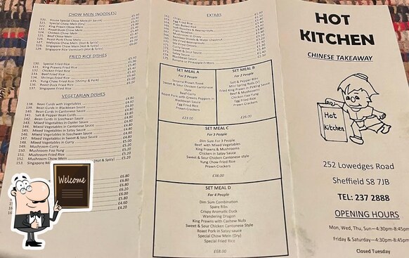 Menu at Hot Kitchen fast food, Sheffield
