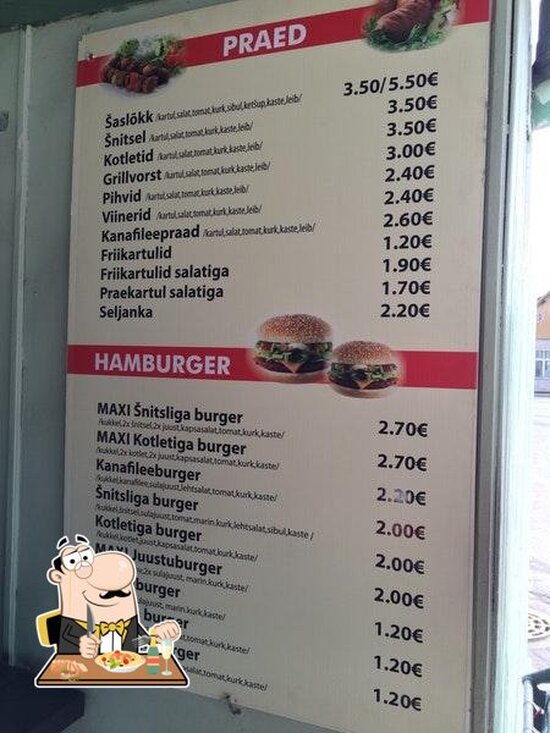 Menu at 12 Tooli restaurant, Tartu