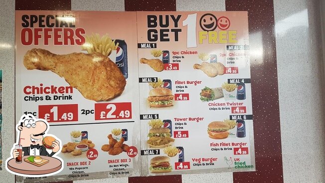 Carta de UK Fried Chicken, Nelson